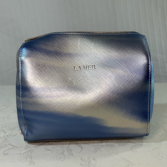 La Mer | Bags | La Mer Light Blue Silver Shimmer Makeup Toiletry Bag ...